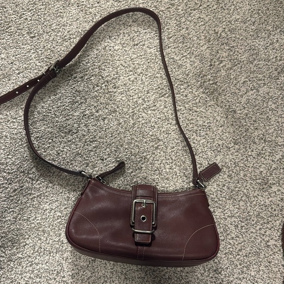 Coach | Bags | Coach Leather Cross Body Buckle Purse Bag Hobo New ...